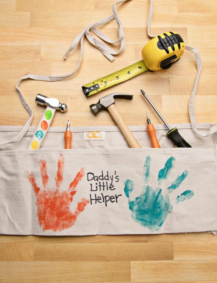 Make a DIY Father's Day Handprint Tool Apron