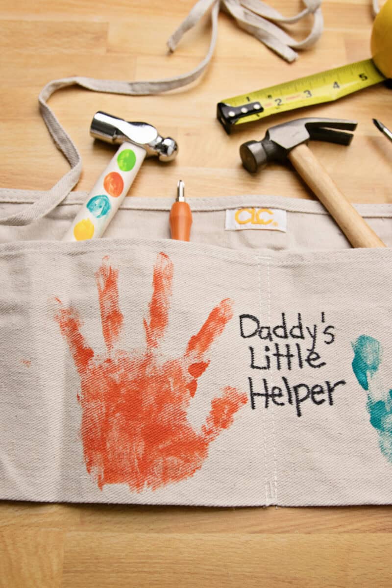 Make a DIY Father's Day Handprint Tool Apron