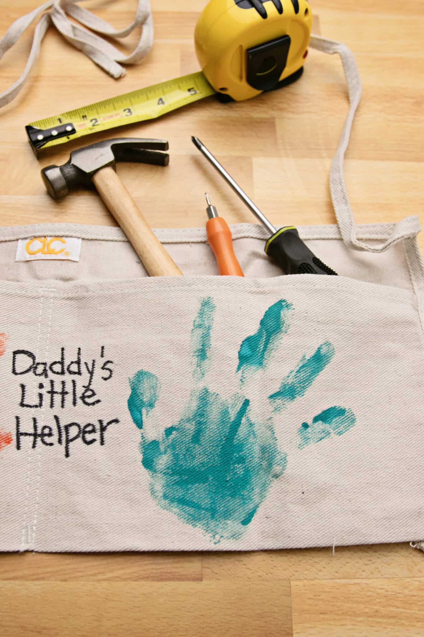 Make a DIY Father's Day Handprint Tool Apron