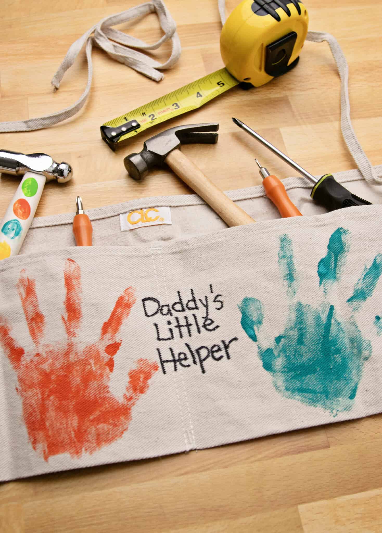 Make a DIY Father's Day Handprint Tool Apron