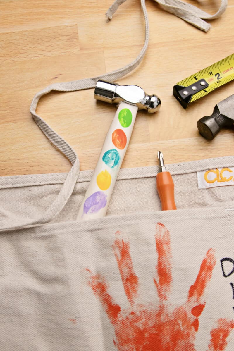 Make a DIY Father's Day Handprint Tool Apron