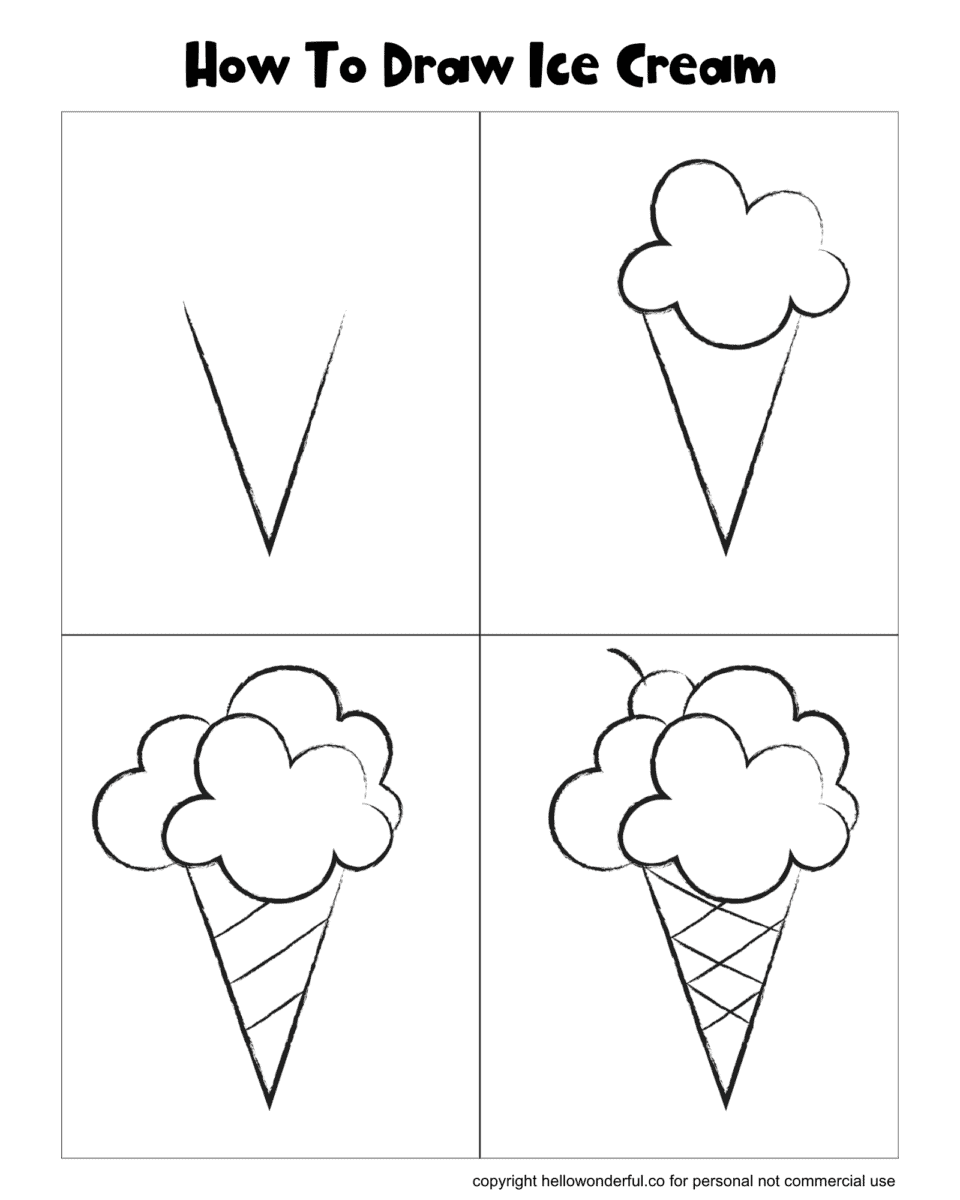 How to Draw Ice Cream – With Printable Guide