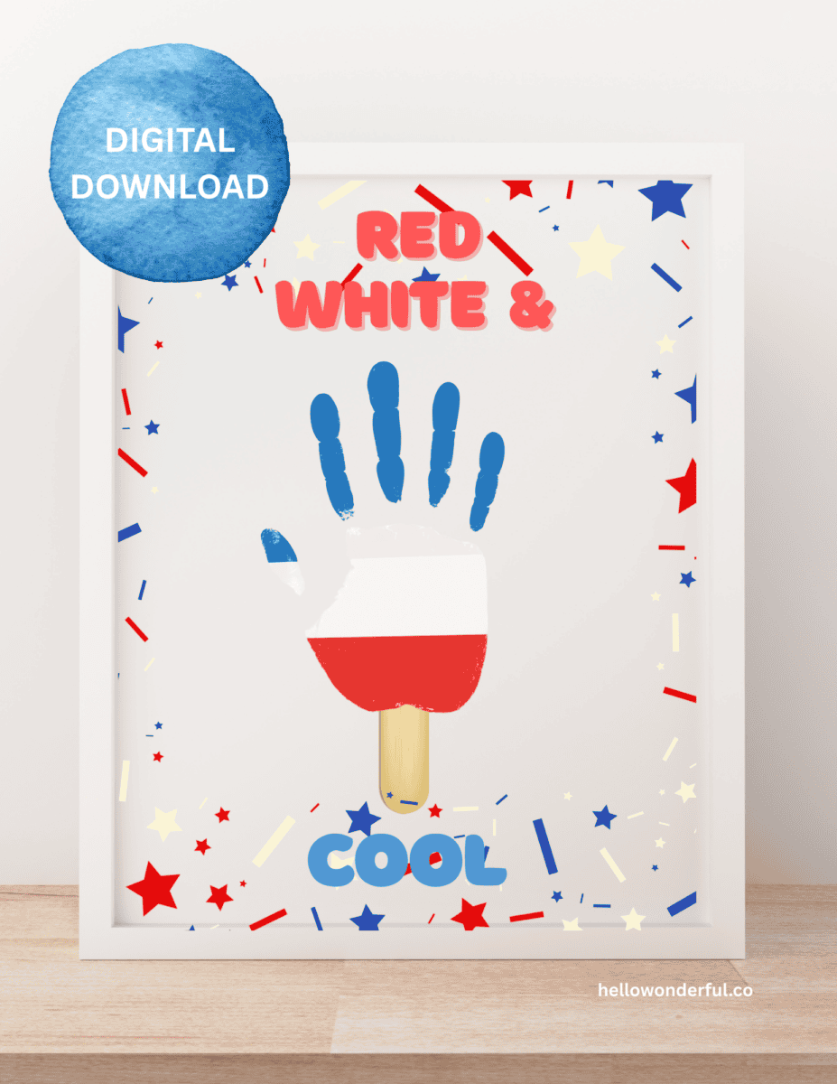 Adorable 4th of July Handprint Popsicle Craft With Printable