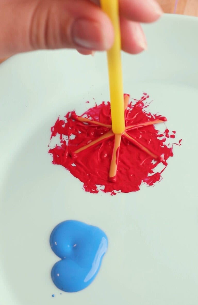 Fireworks Straw Painting For Kids 4th of July Craft