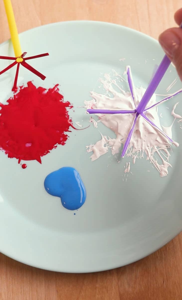 Fireworks Straw Painting For Kids 4th of July Craft