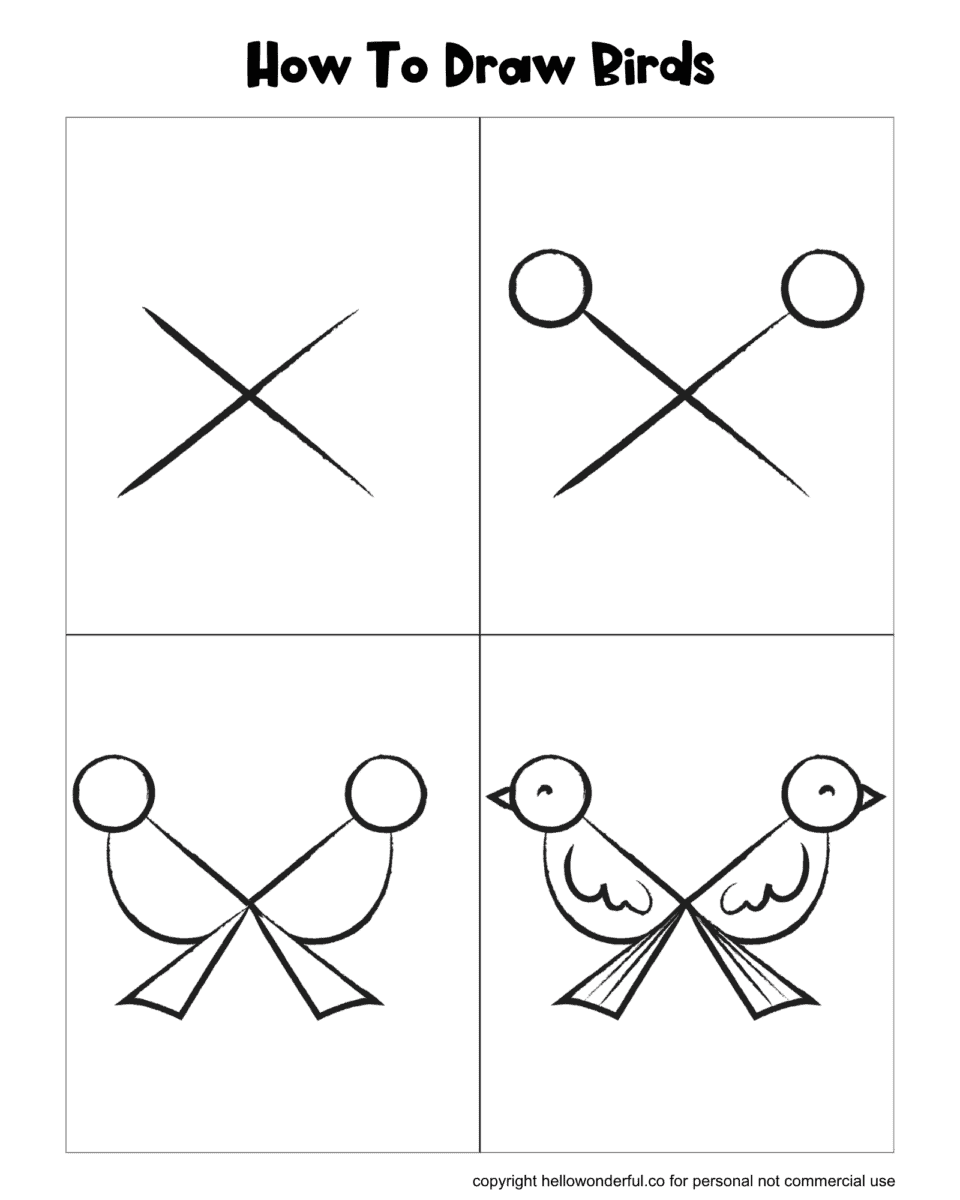How to Draw Birds - With Printable Guide