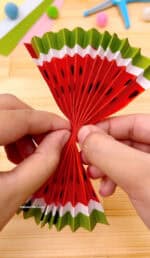 This DIY Watermelon Paper Fan is the Cutest Summer Craft