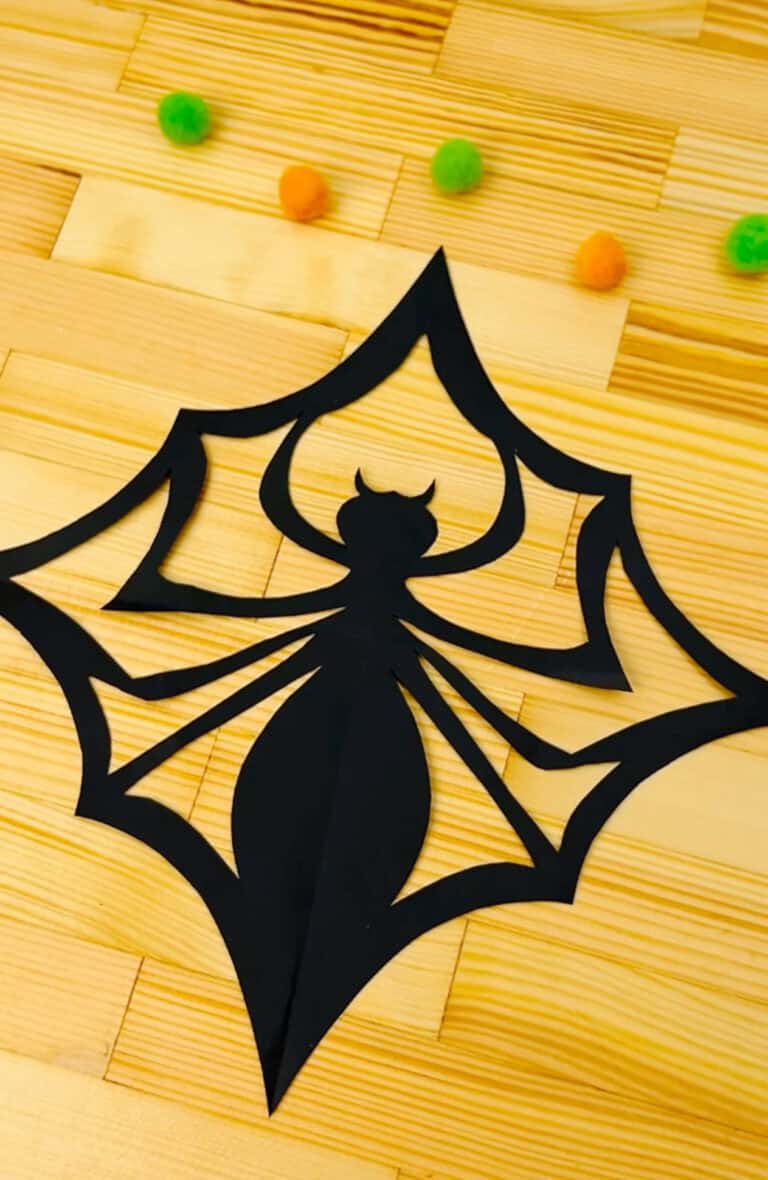 Easy Paper Spiderweb Craft With Printable Template