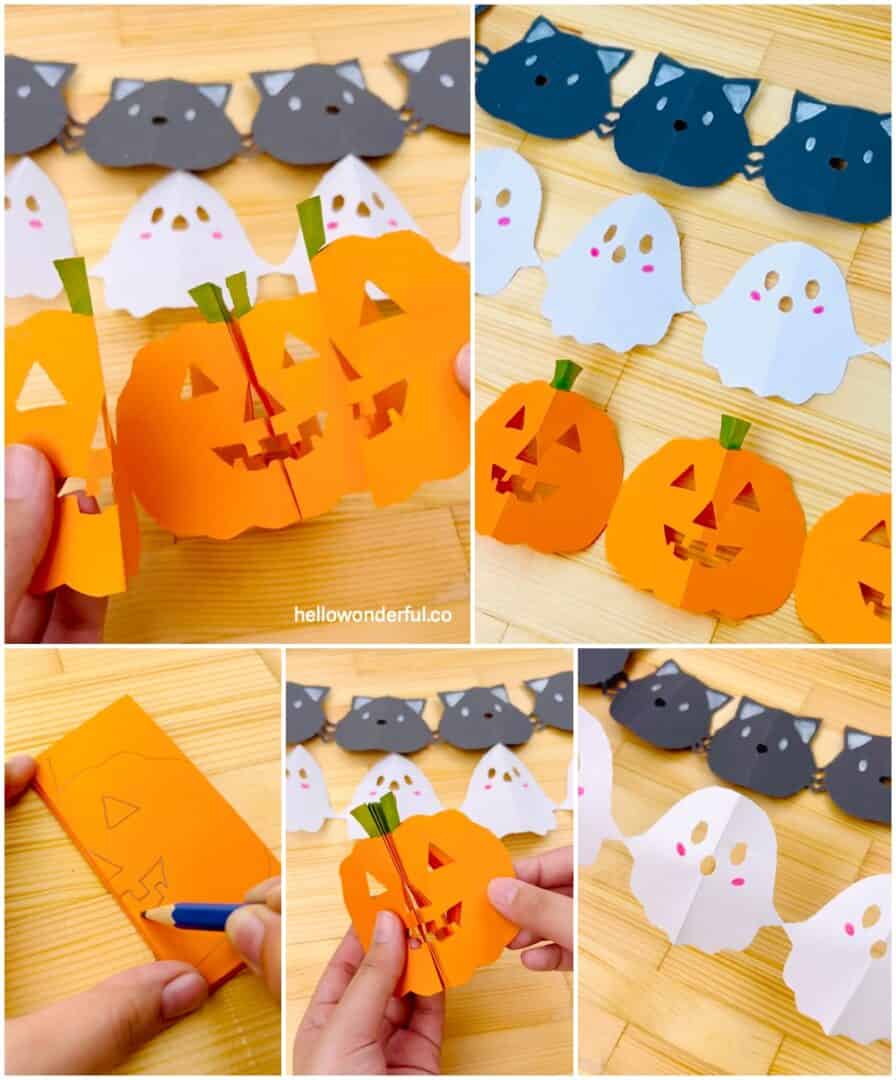 DIY Halloween Paper Garland (With Printable Template)