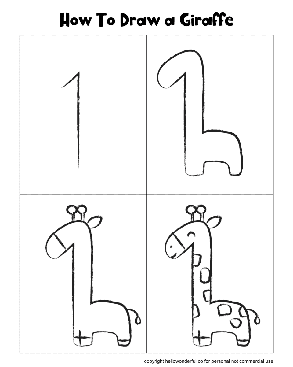 How To Draw A Giraffe - With Printable Template