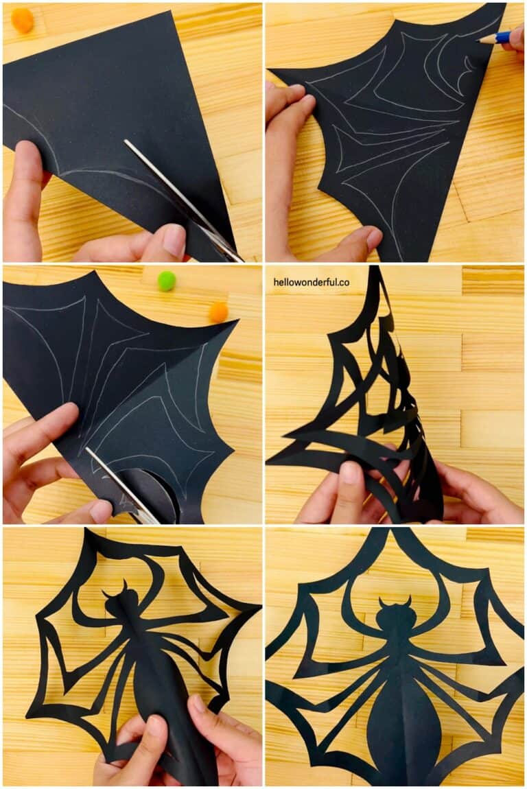 Easy Paper Spiderweb Craft With Printable Template
