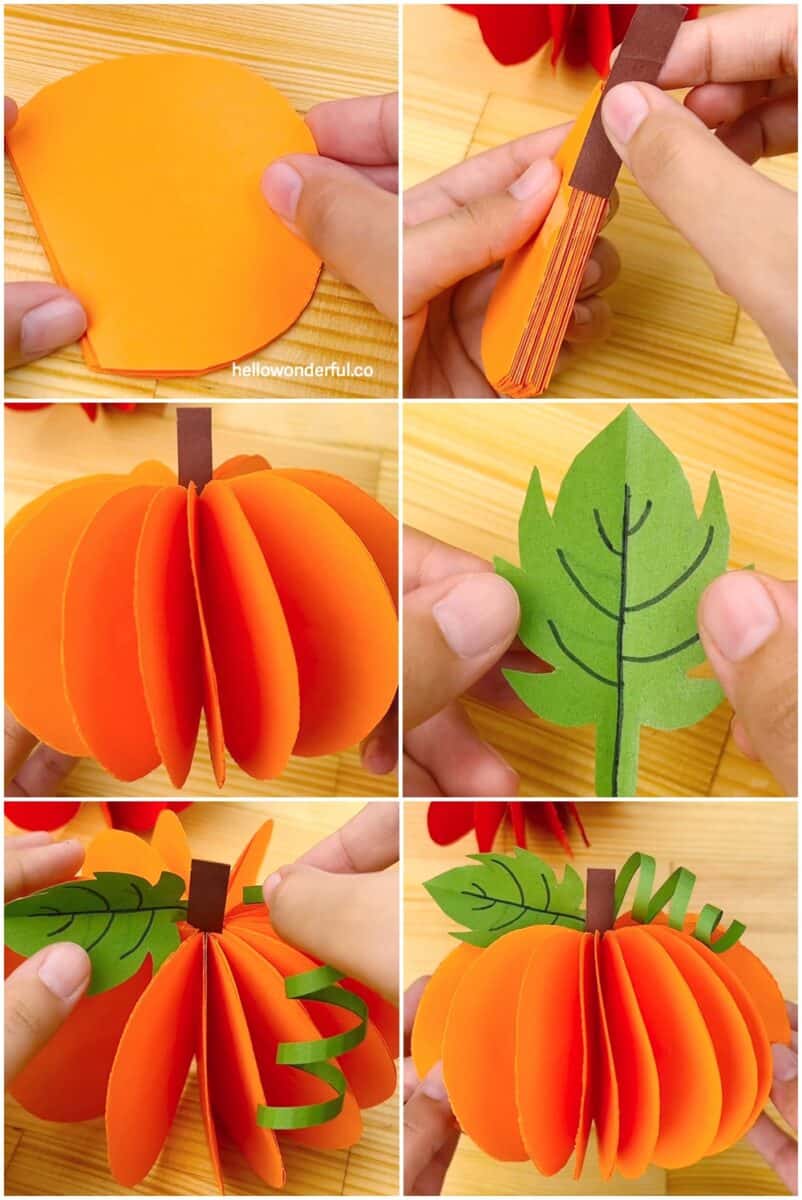 Easy Paper Pumpkin Craft With Printable Template