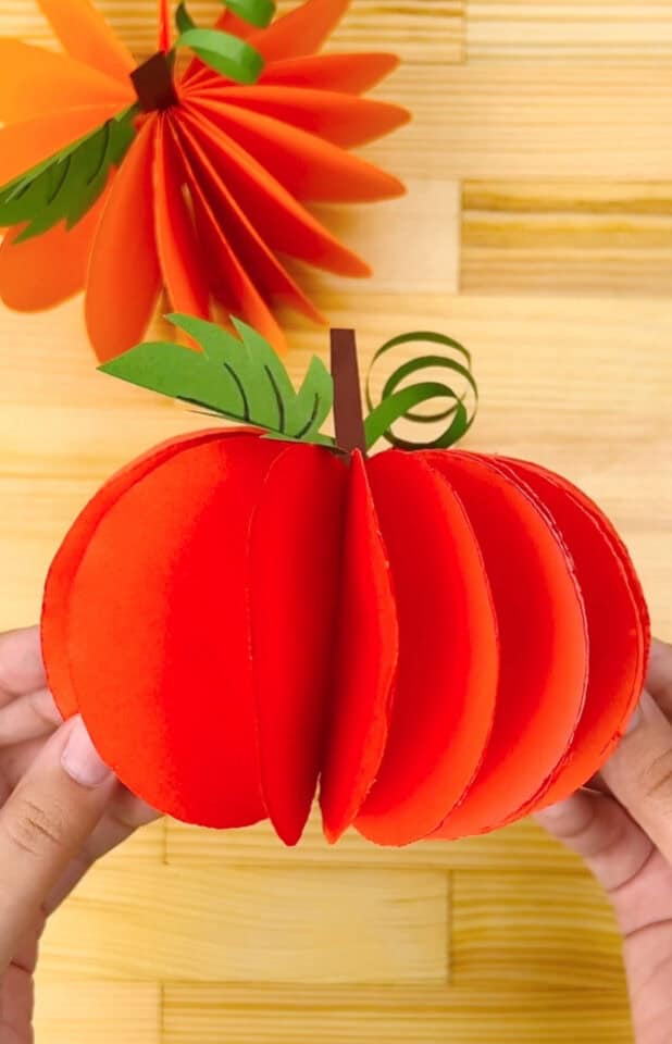 Easy Paper Pumpkin Craft With Printable Template