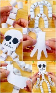 Easy Paper Skeleton Craft for Kids - Free Printable Template