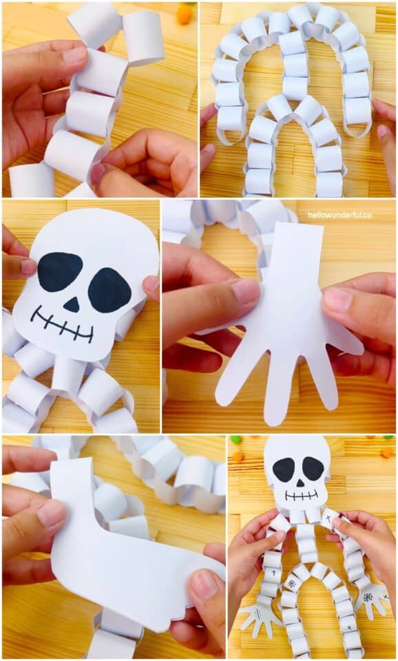 Easy Paper Skeleton Craft for Kids - Free Printable Template