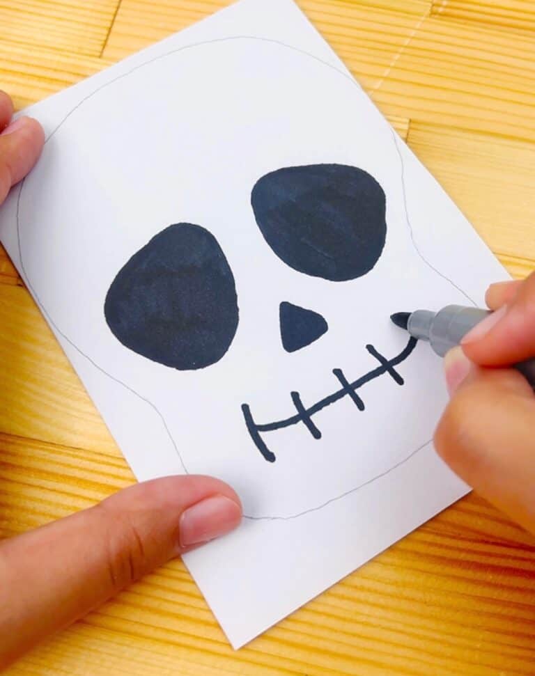 Easy Paper Skeleton Craft for Kids - Free Printable Template