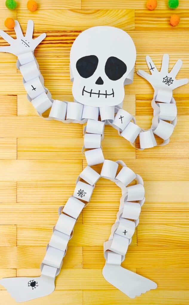 Easy Paper Skeleton Craft for Kids - Free Printable Template