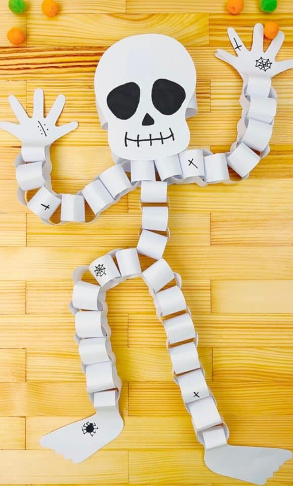 Easy Paper Skeleton Craft for Kids - Free Printable Template