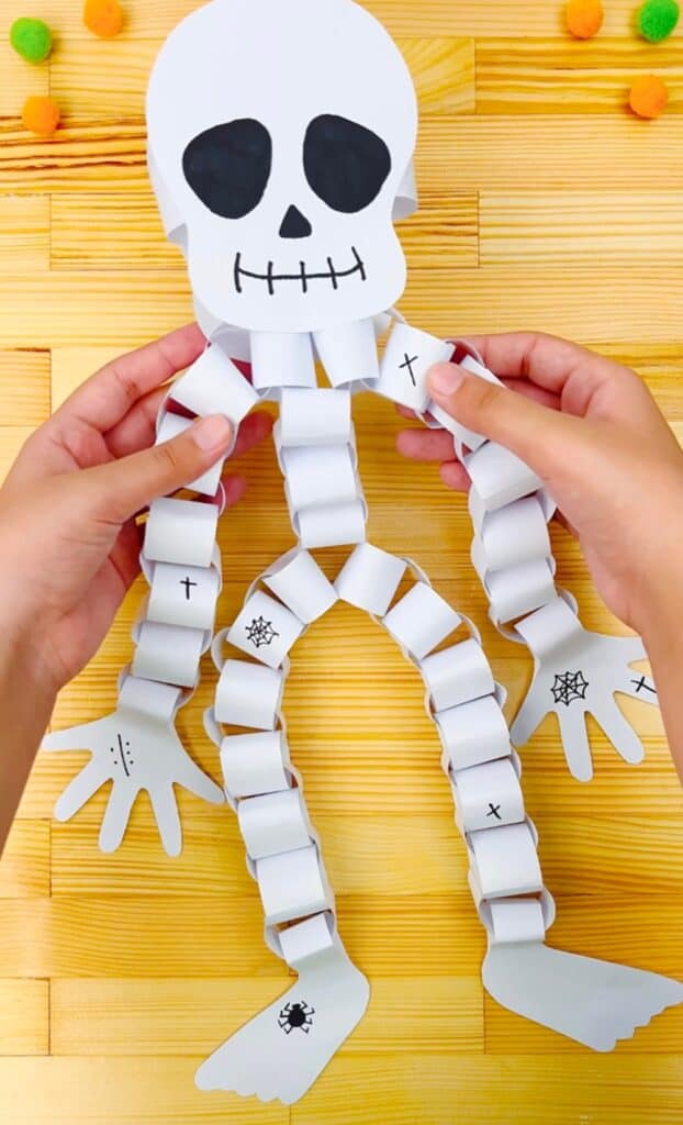 Easy Paper Skeleton Craft for Kids - Free Printable Template