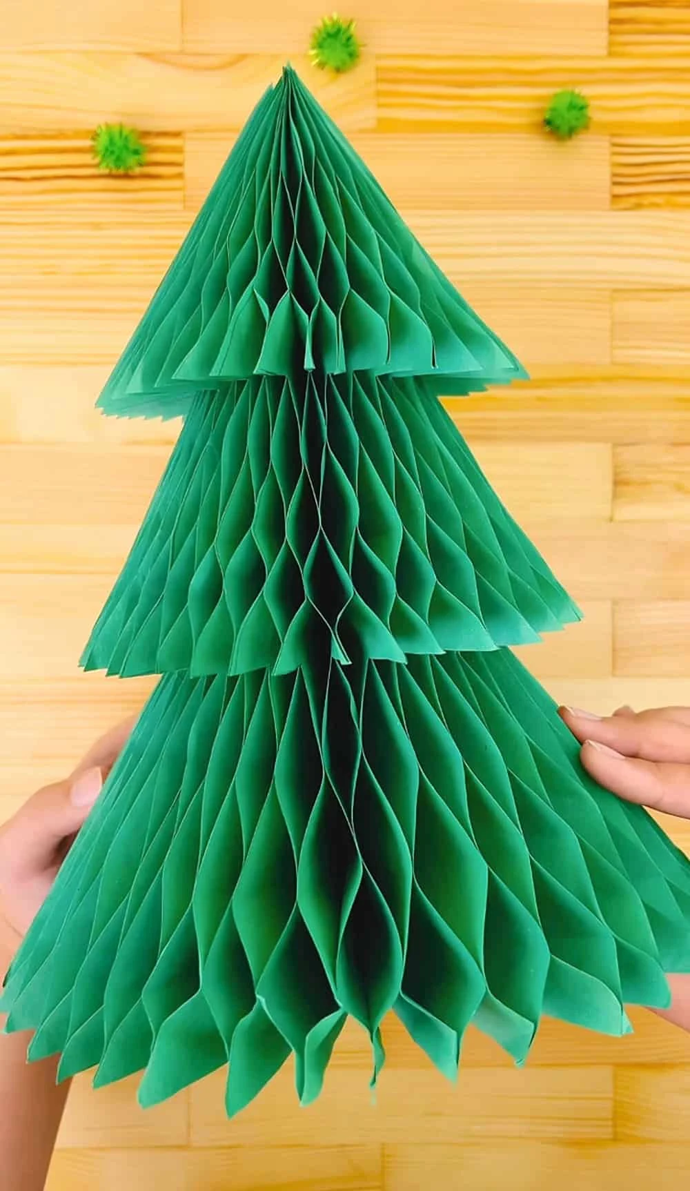 How To Make A 3D Honeycomb Paper Christmas Tree Craft