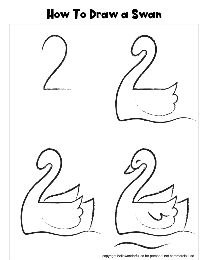 How to Draw a Swan – With Printable Guide - hello, Wonderful