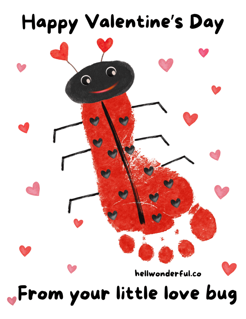 Ladybug Footprint Art - With Printable Template