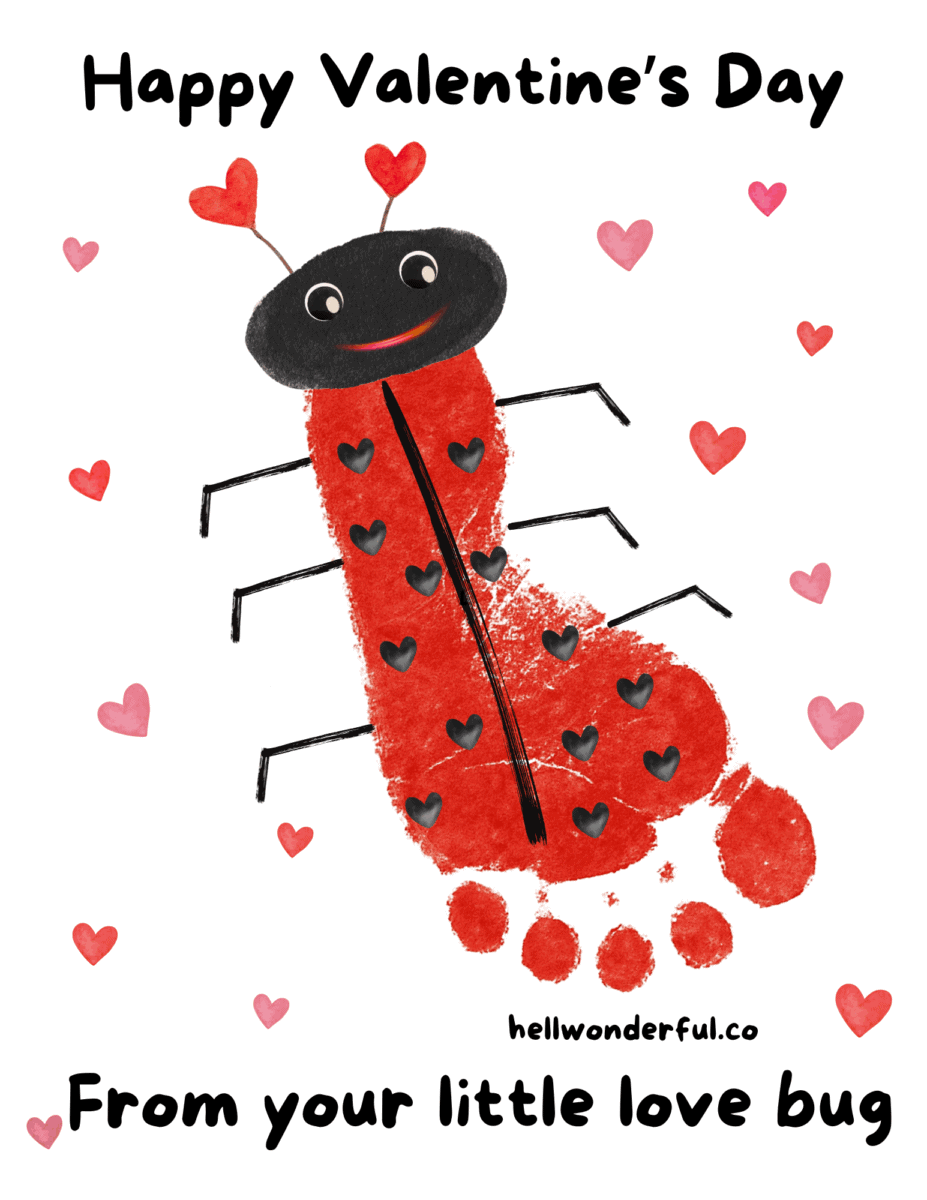 Ladybug Footprint Art - With Printable Template