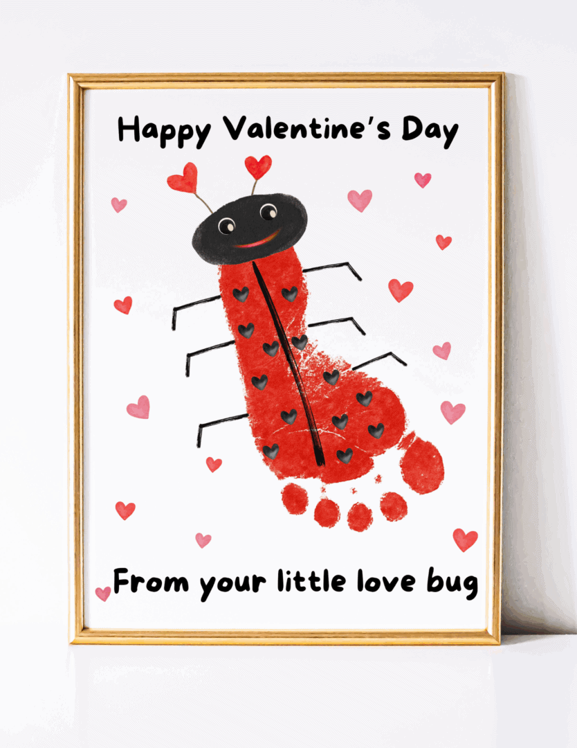Ladybug Footprint Art - With Printable Template