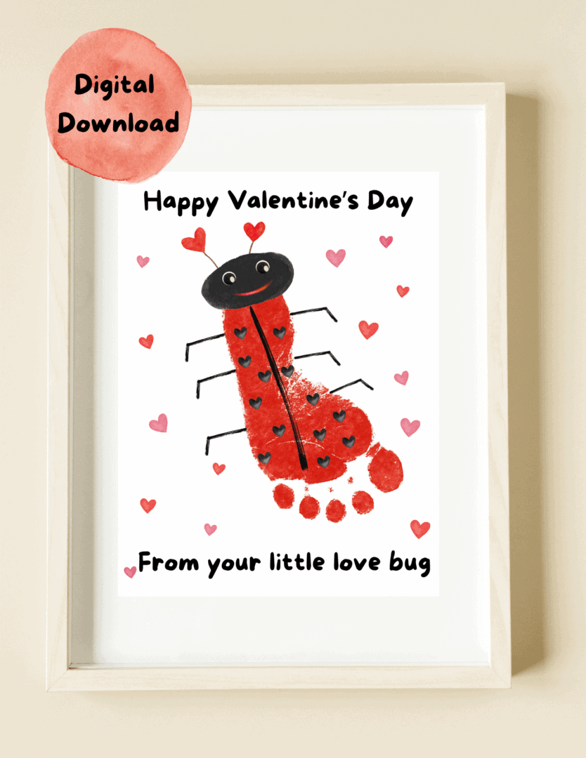 Ladybug Footprint Art - With Printable Template