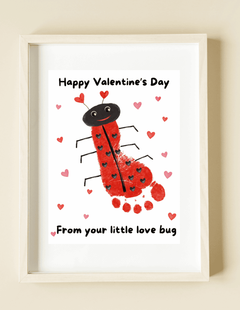 Ladybug Footprint Art - With Printable Template