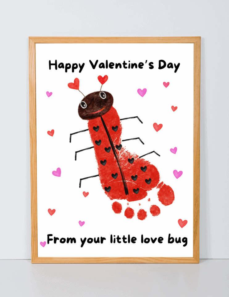 Ladybug Footprint Art - With Printable Template
