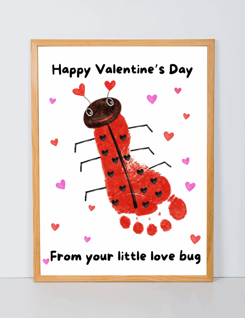 Ladybug Footprint Art - With Printable Template