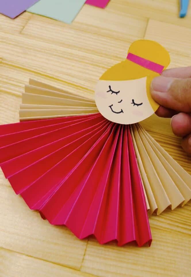 Paper Accordion Doll Craft - With Printable Template