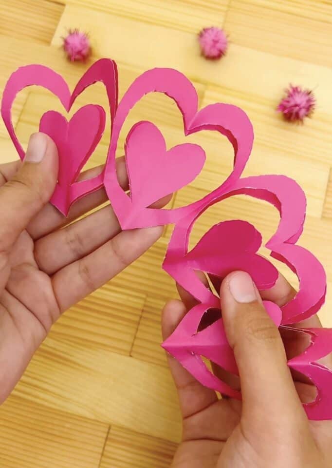 Easy Paper Heart Snowflake Valentine Craft