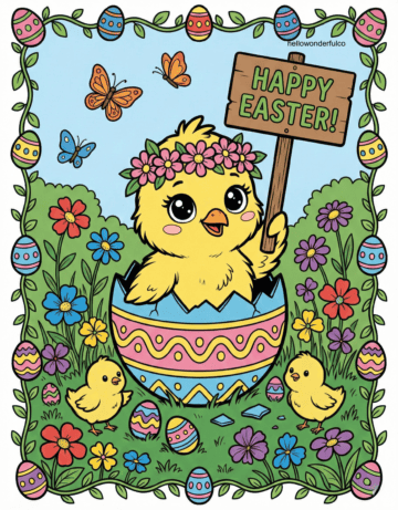 Free Easter Coloring Pages - Printable Download - hello, Wonderful