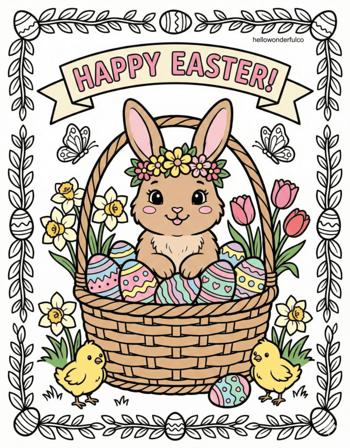 Free Easter Coloring Pages - Printable Download - hello, Wonderful