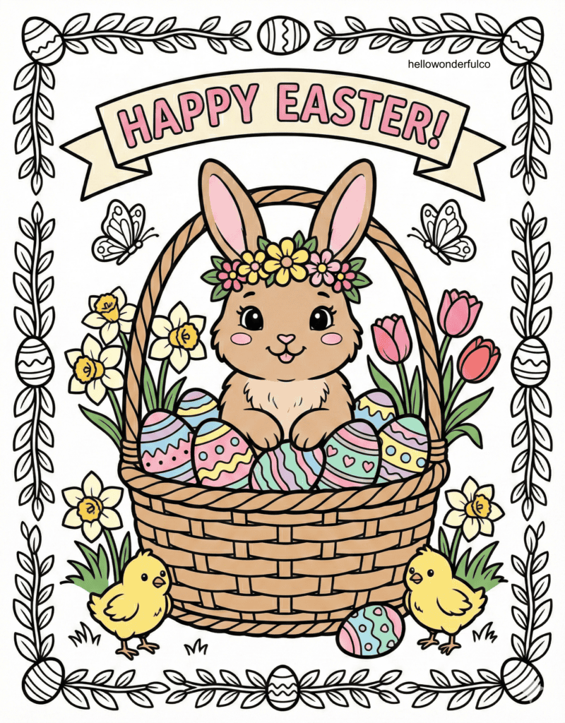 Free Easter Coloring Pages - Printable Download - hello, Wonderful