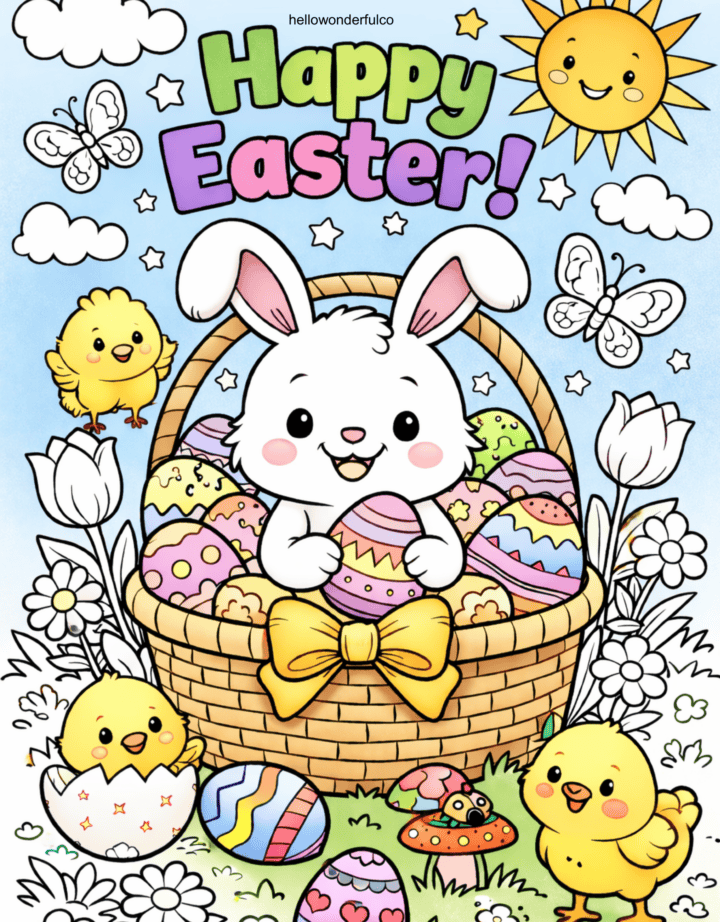 Free Easter Coloring Pages - Printable Download - hello, Wonderful