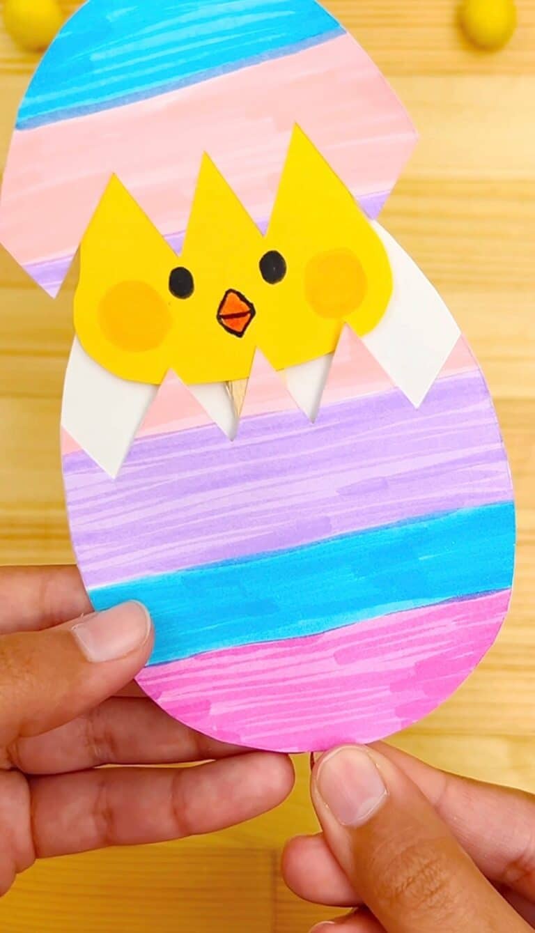 Paper Egg Chick Craft With Printable Template